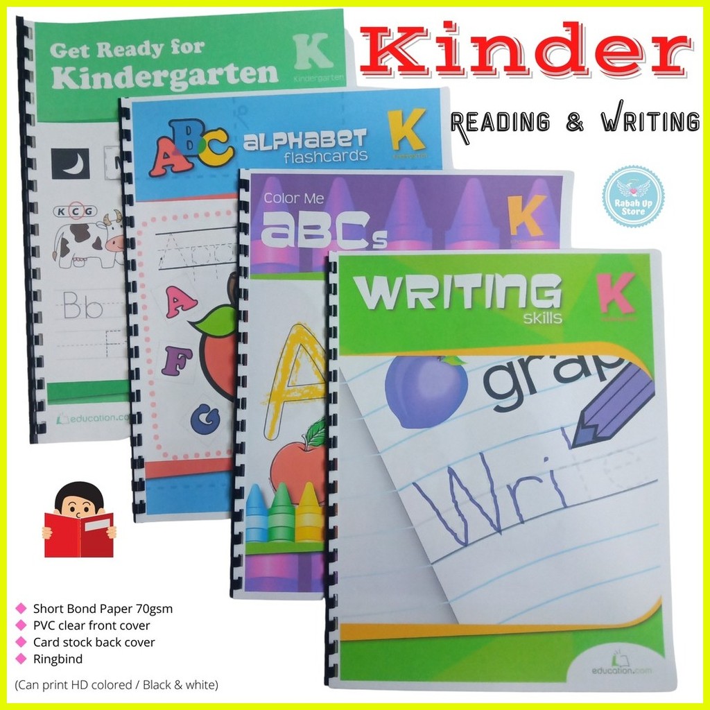 KINDER (READING & WRITING) Workbook Worksheet Homeschool Learning ...