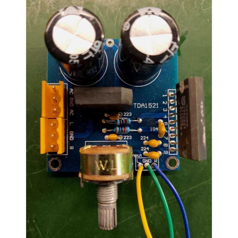 Dual channel stereo 2.0 TDA1521 complete post amplifier PCB, empty bo ...