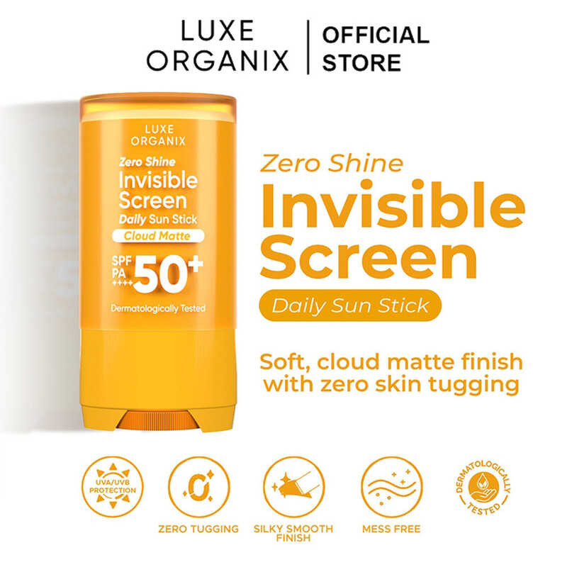 LUXE ORGANIX Sunscreen Zero Shine Invisible Screen Daily Sun Stick ...