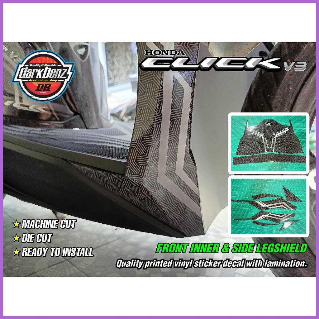 Honda Click V3 - Front Inner & Side Leg Shield Panel Geo ABS Design ...