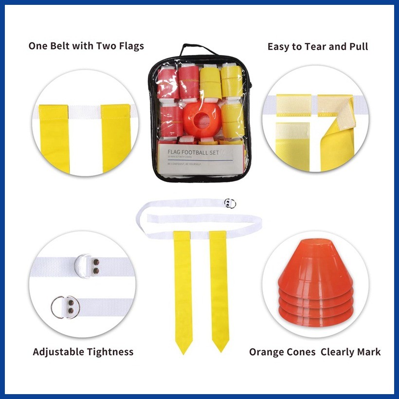Flag Football Set Complete Indoor & Outdoor Training Set Football Belts ...