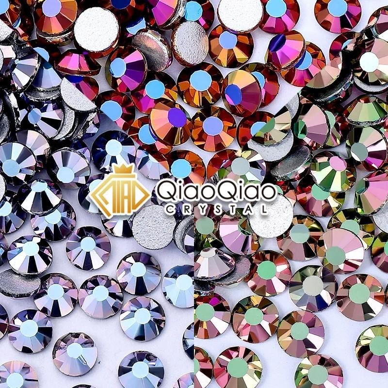 QIAO 2mm-6mm New Plating Glass Crystal Rhinestones Flatback Vintage ...