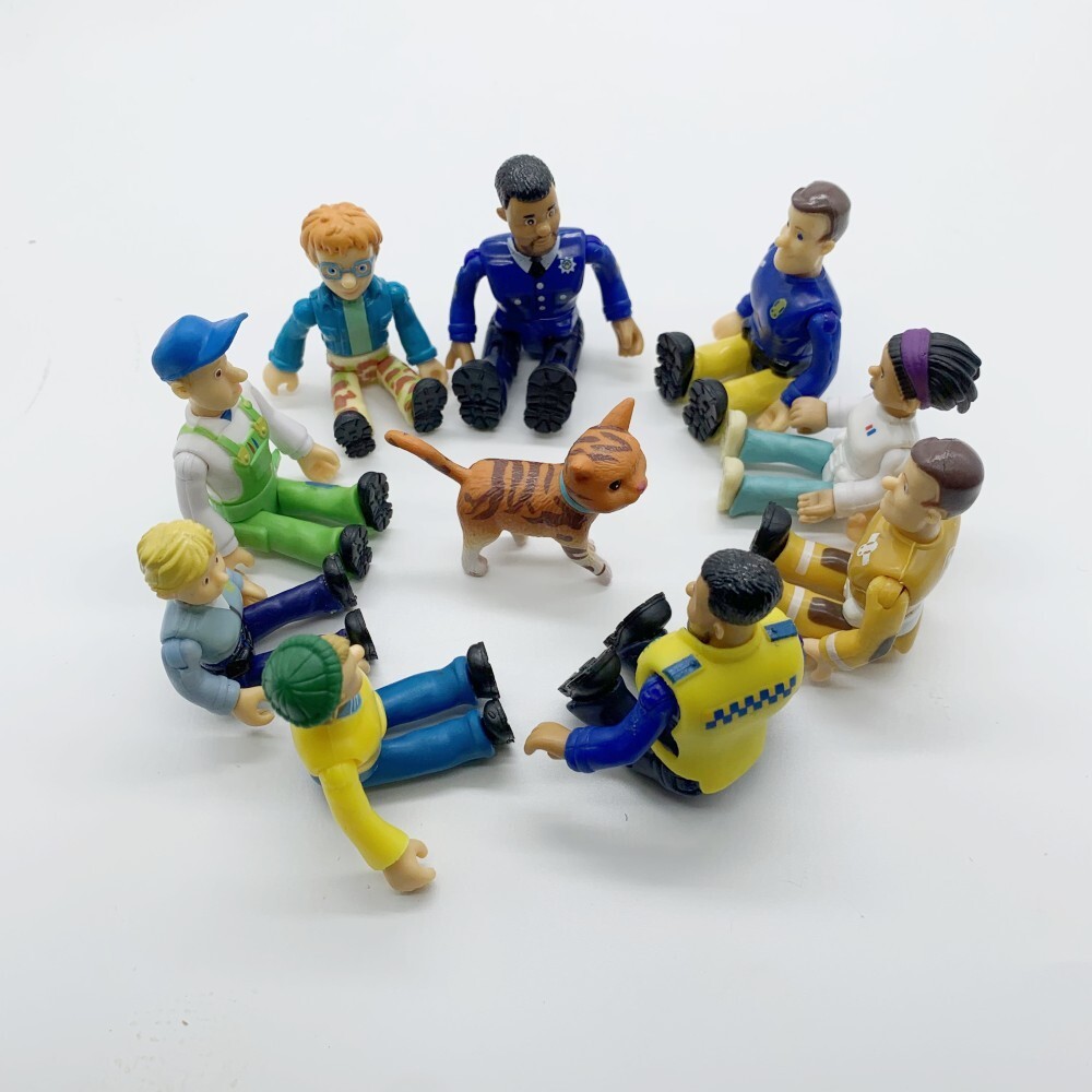 Joint 8Pcs Movable Fireman Sam Action Figure Toys Anime Fire Woman ...