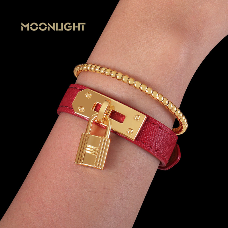 Classic MOONLIGHT Design Golden Lock Bracelets For Women High Quality ...