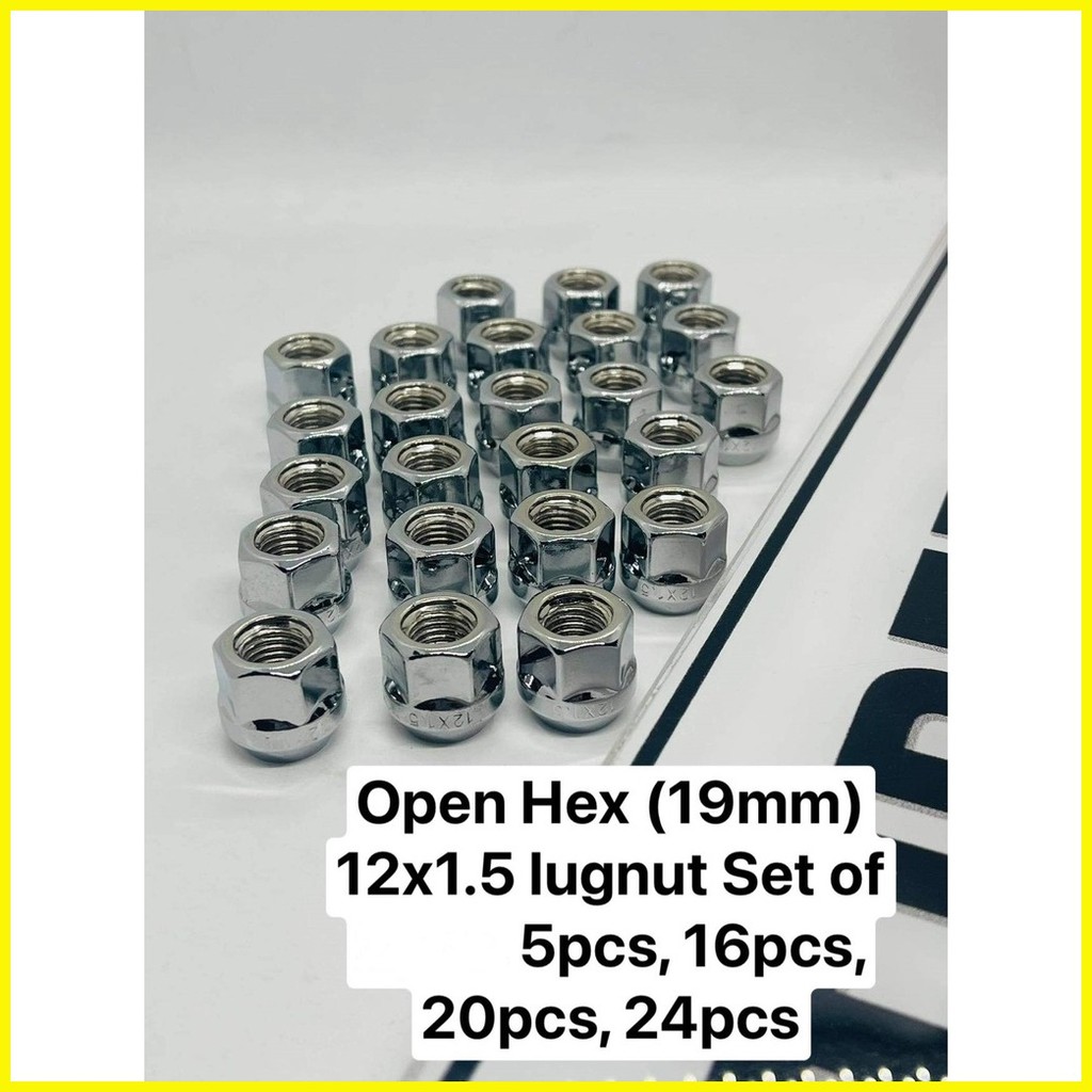 Fuji H/TLugnuts / Wheel nuts Open End 19mm Hex 12x1.5 Lugnut (5pcs ...