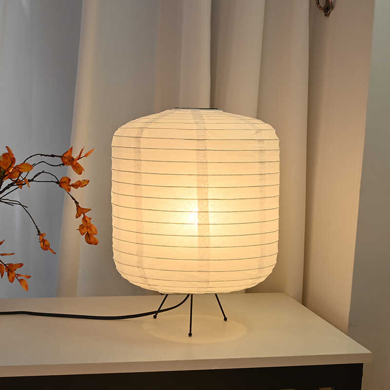 Rice Japanese Paper Table Lamps Wabi Sabi Akari Nohi Yong Led Desk Lamp ...