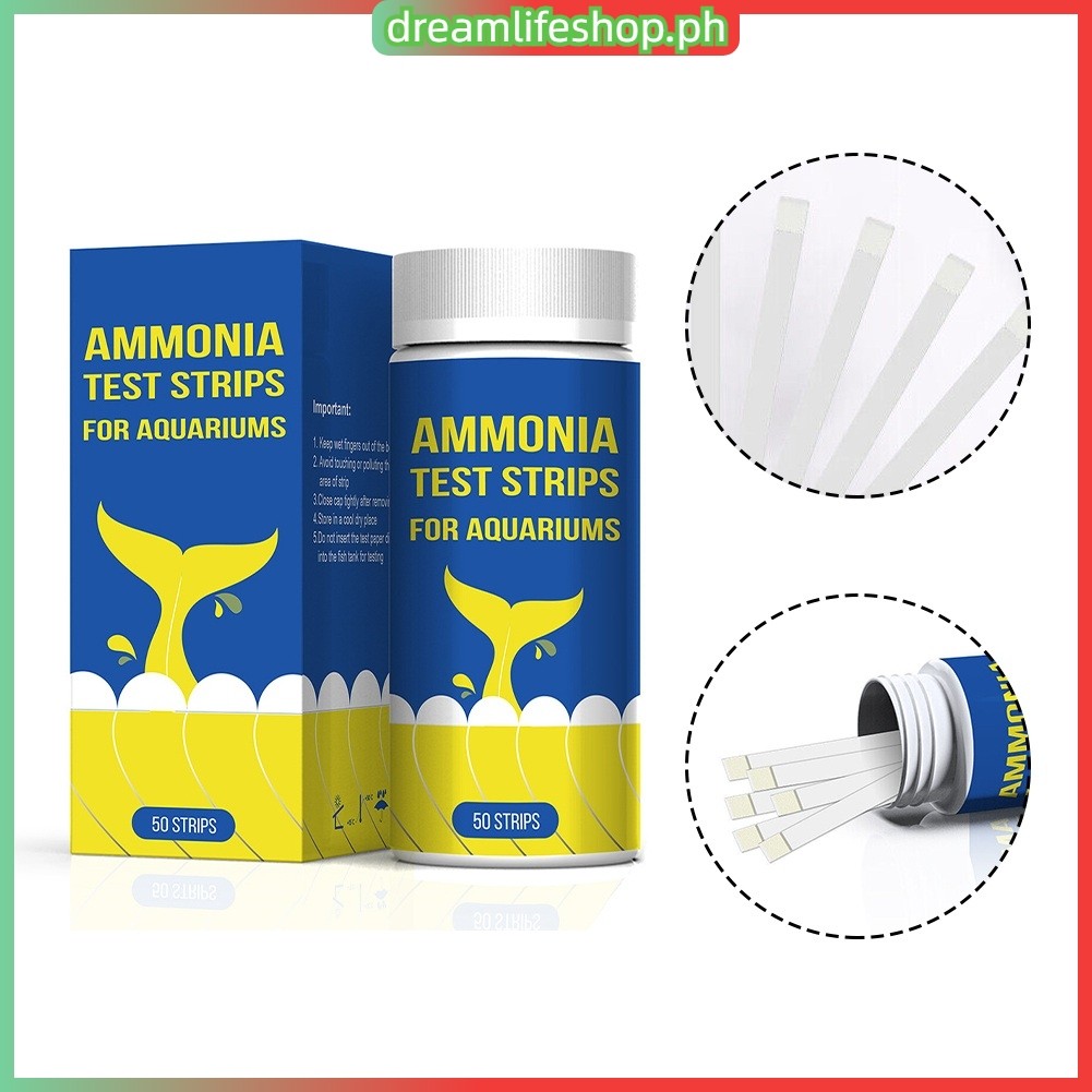 dreamlifeshop⚡50pcs Ammonia Nitrogen Quick Water Quality Test Paper Kit ...