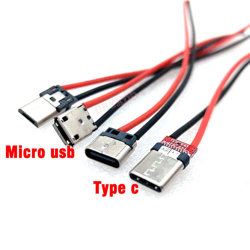 Micro 50Pcs USB Type-C 2Pin Horizontal / Vertical 2P Simple Soldered ...