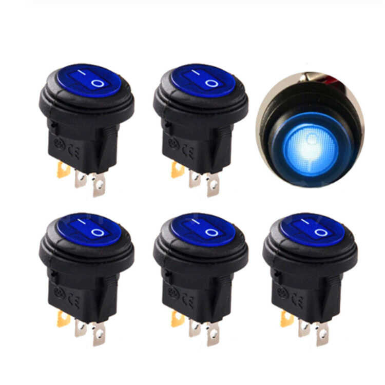 Circular connected waterproof boat shaped switch 12V/20A 3-pin self ...