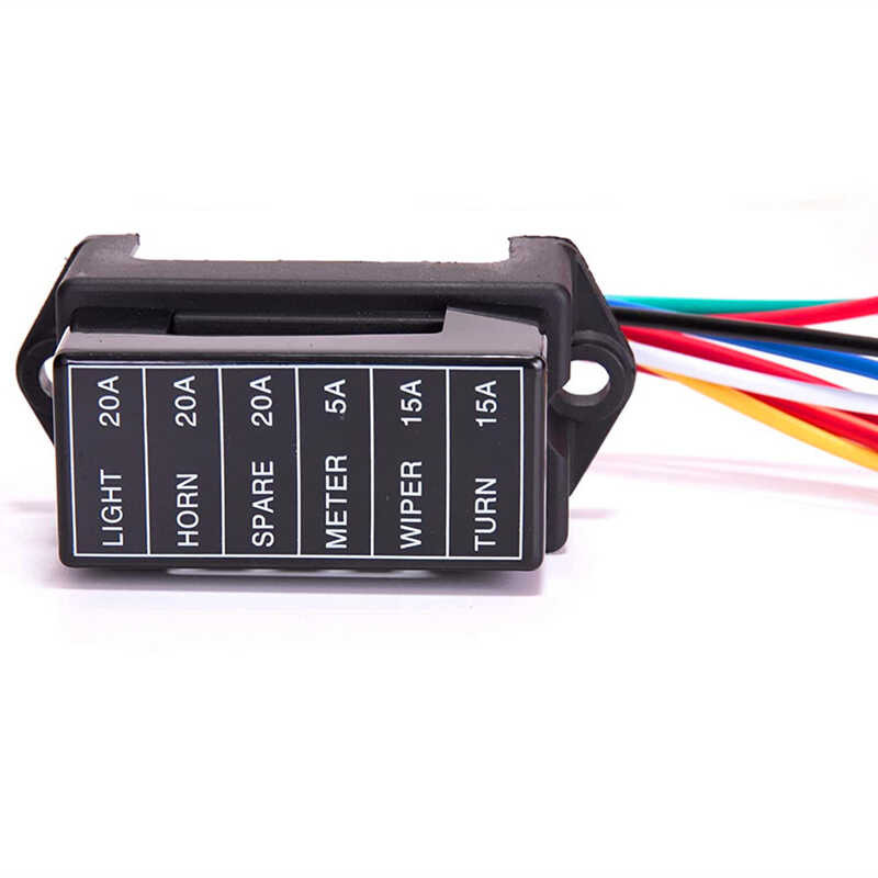 6-Way Box 2 Inputs 6 Outputs Panel Bracket With Fuse Docking Connector ...