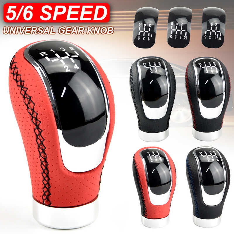 Speed 5/6 Universal R PU Leather Gearshift Replacement Manual Car Shift ...
