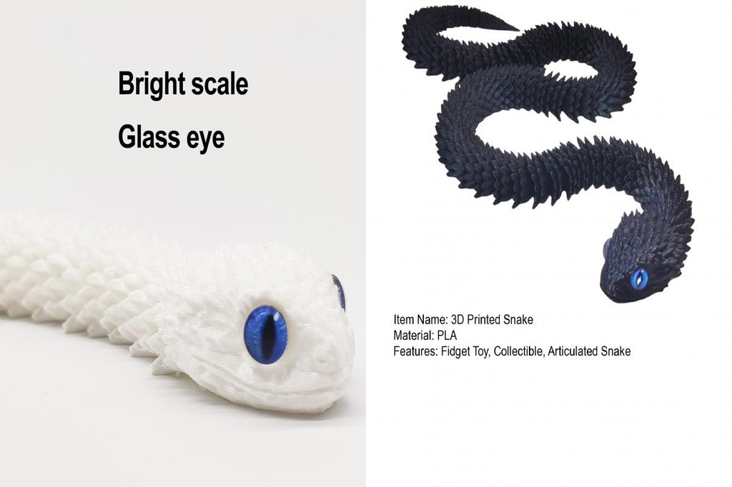 manclothescase 3d Printed Snake Toy Articulated Snake Model Flexible ...