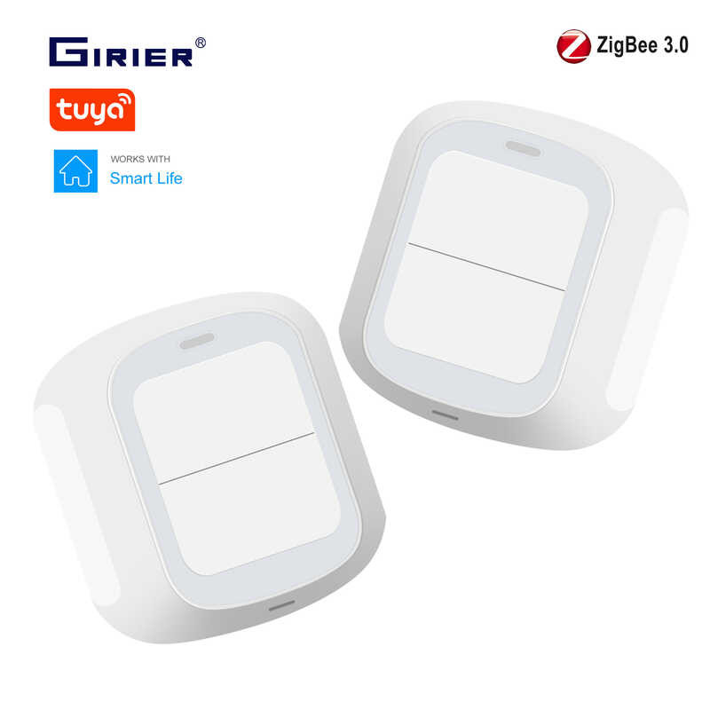 Tuya GIRIER Zigbee/Wifi Scene Switch Wireless Push Button Panel For Smart Home Automation ...
