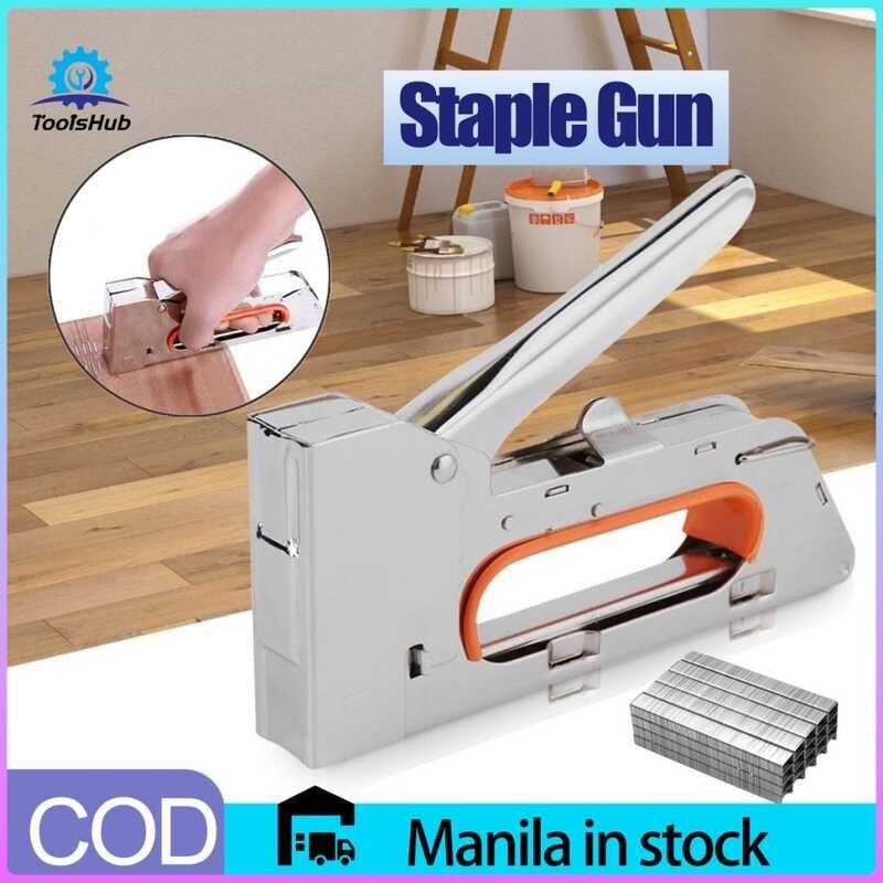 Toolhub Staple Gun Manual Nail Heavy Duty Stapler Powerful Tacker ...