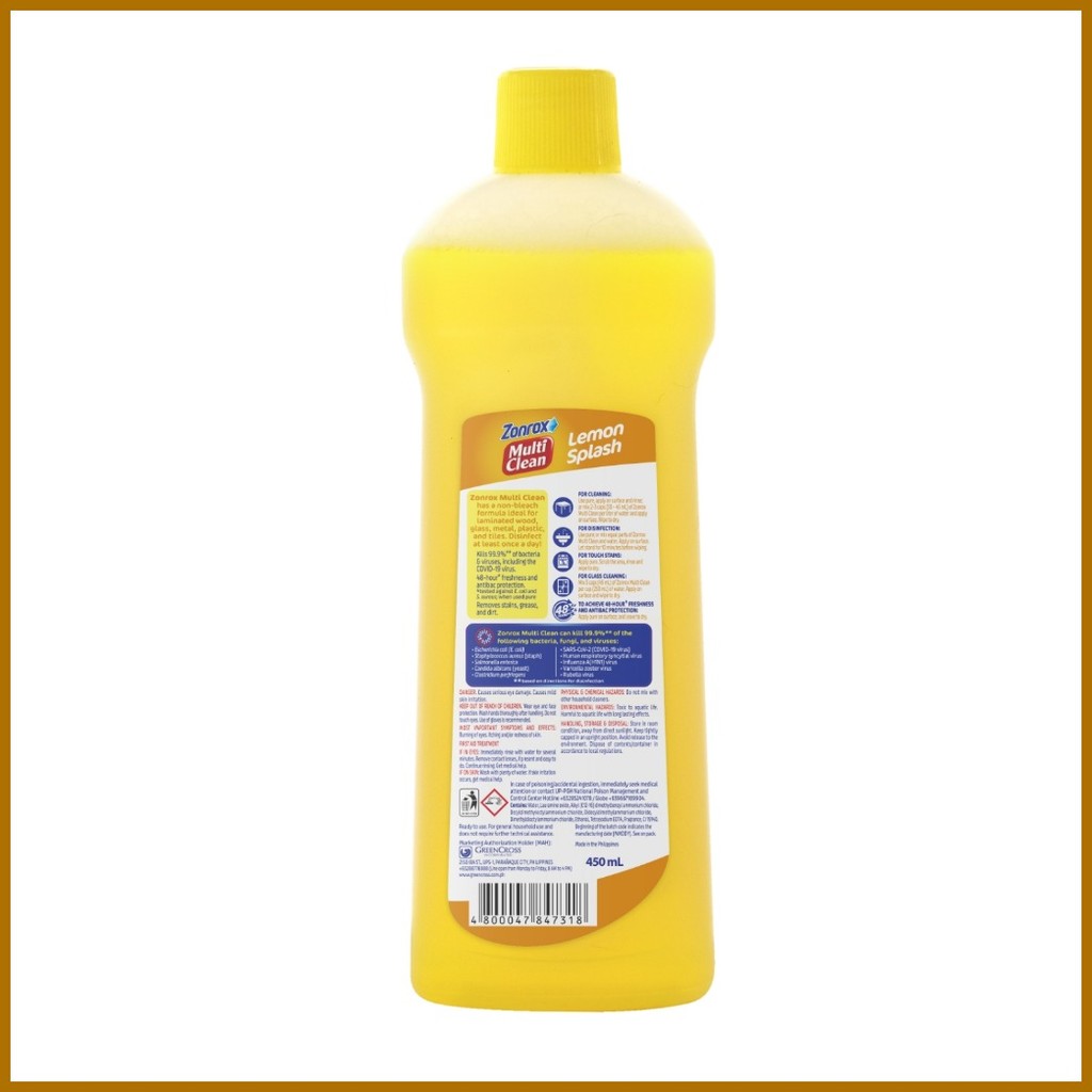 Zonrox Multi Clean Lemon Splash (450 mL) | Shopee Philippines