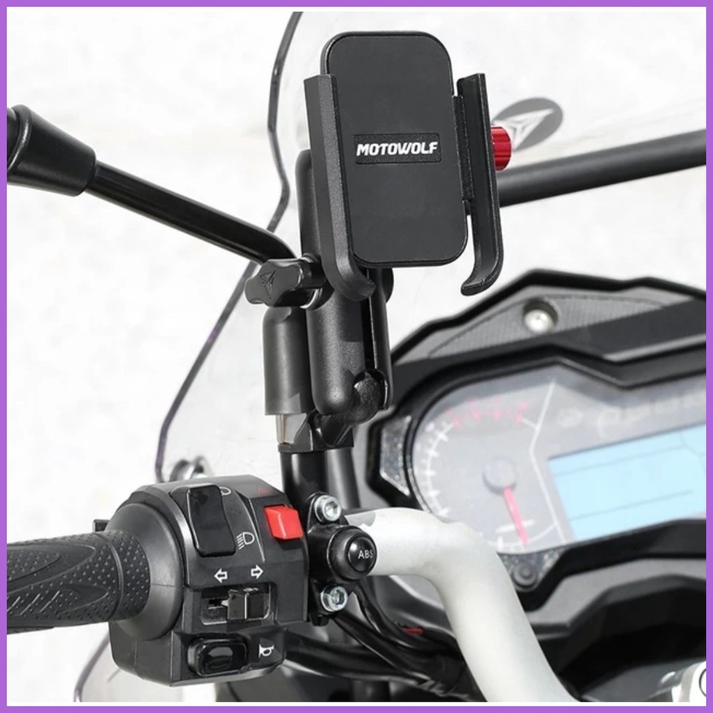 ⊙ ☇ MOTOWOLF V3 CP HOLDER ORIGINAL 100% SIDE MIRROR TYPE/CLAMP TYPE ...