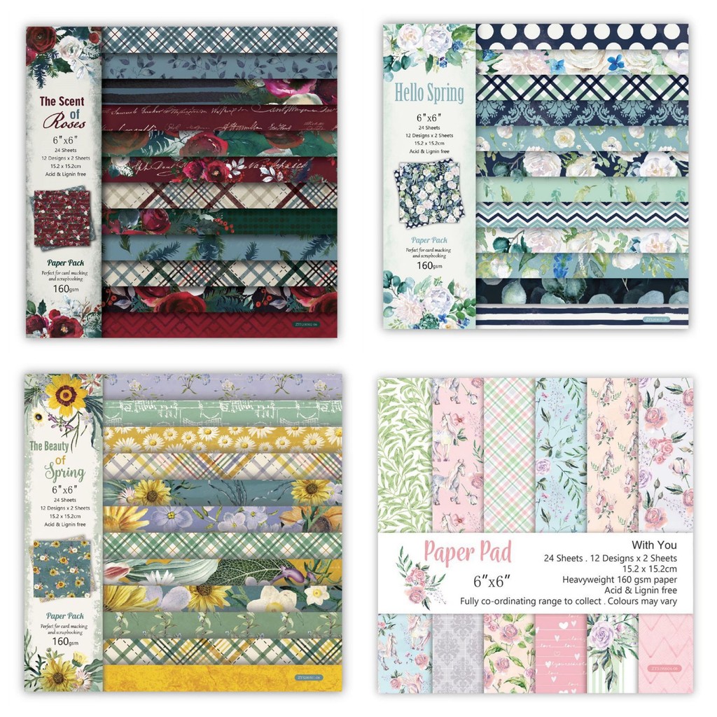 12 Sheet Scrapbooking Paper 6"X6" Scrapbooking Paper Cardstock ...