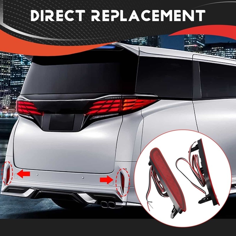 Car LED Rear Bumper Reflector Taillight Fog Brake Light For Toyota ...