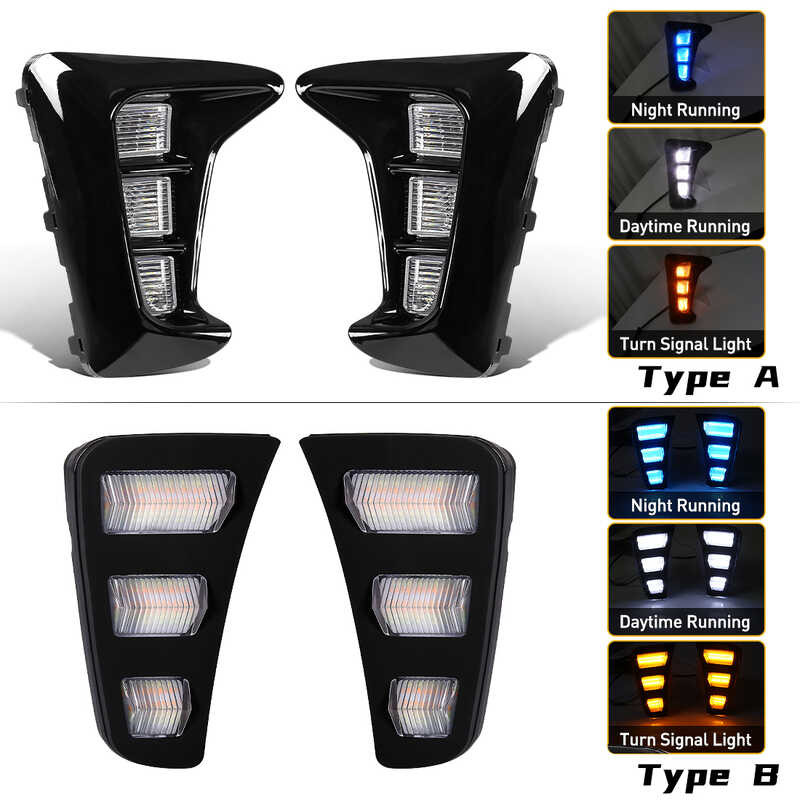 Kia For Pegas 2018 2019 Car LED Daytime Running Front Fog Lamp Dynamic ...