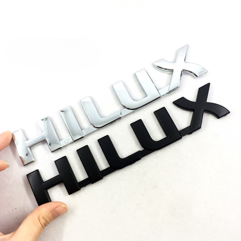 1 x ABS Chrome HILUX Logo Car Auto Rear Trunk Emblem Sticker Badge ...