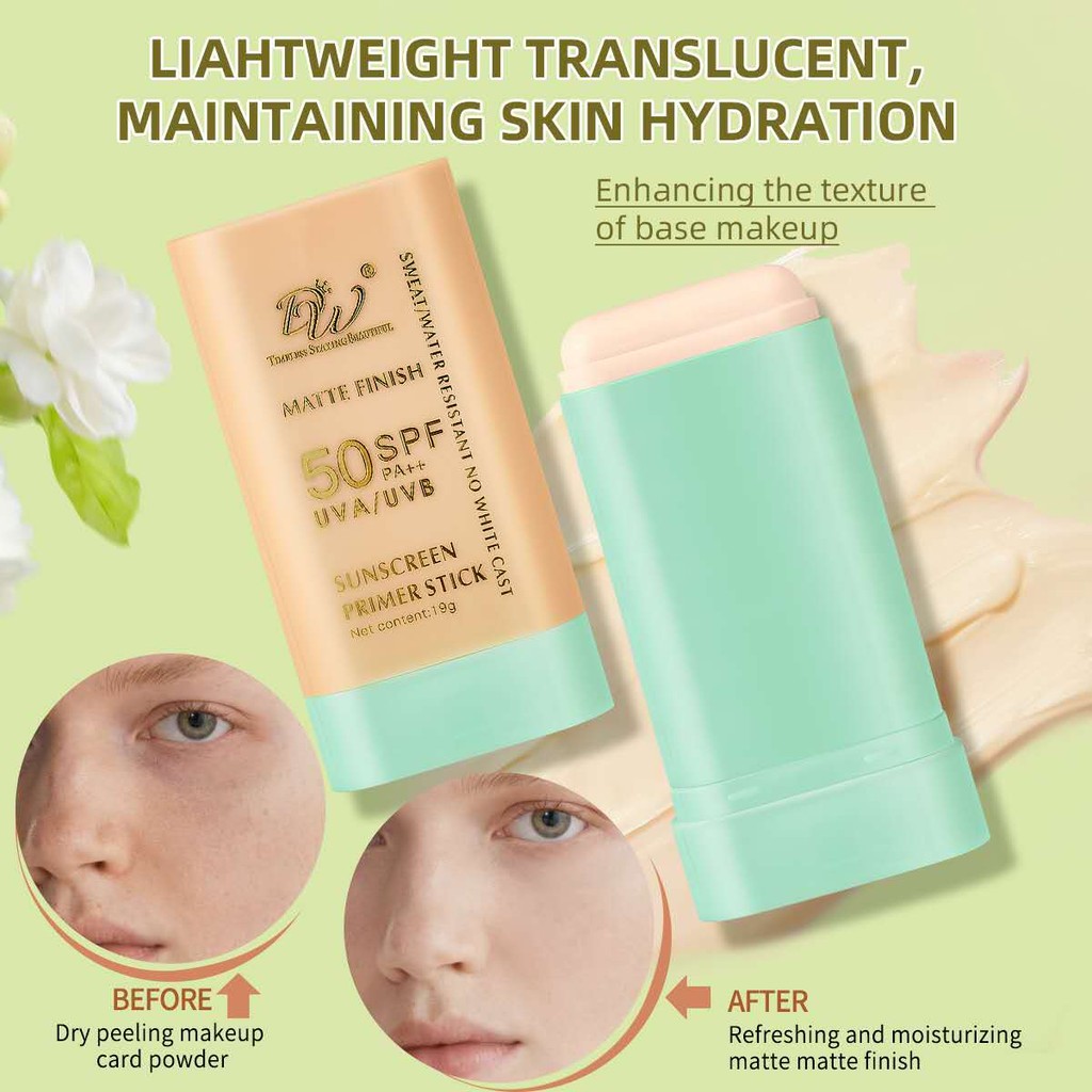 DW Matte Finish Sunscreen Primer Stick Spf 50 PA++ UVA/UVB Sunscreen ...