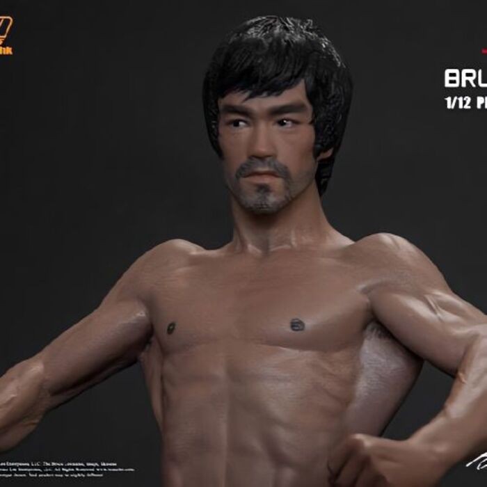15Cm Bruce Lee Bat Muscle Full Body Statue Real Clothes Can Change Head ...