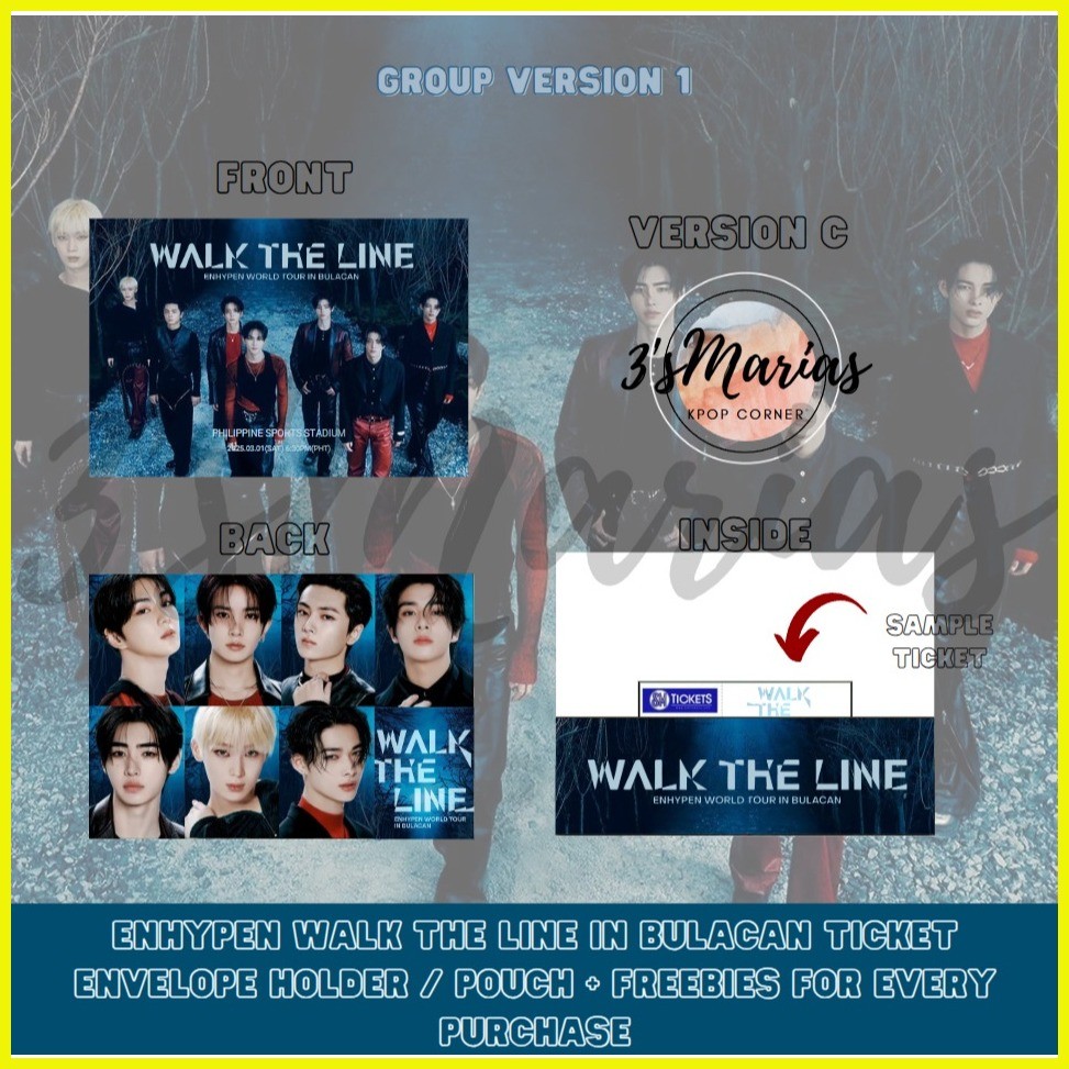 s ENHYPEN WORLD TOUR WALK THE LINE IN BULACAN TICKET HOLDER / TICKET ...