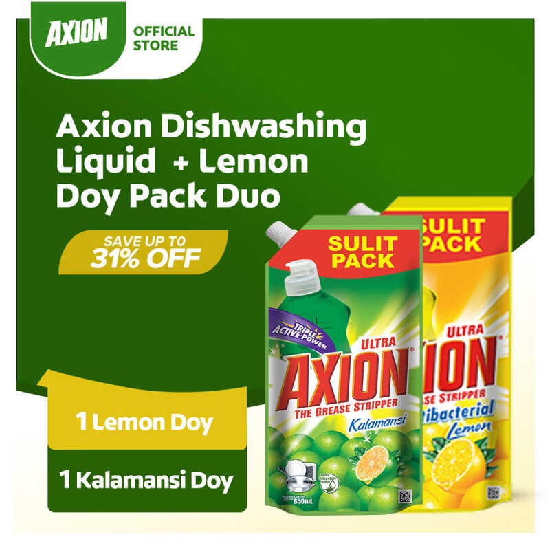 Axion Antibacterial Dishwashing Liquid Kalamansi + Lemon Doy Value Pack ...
