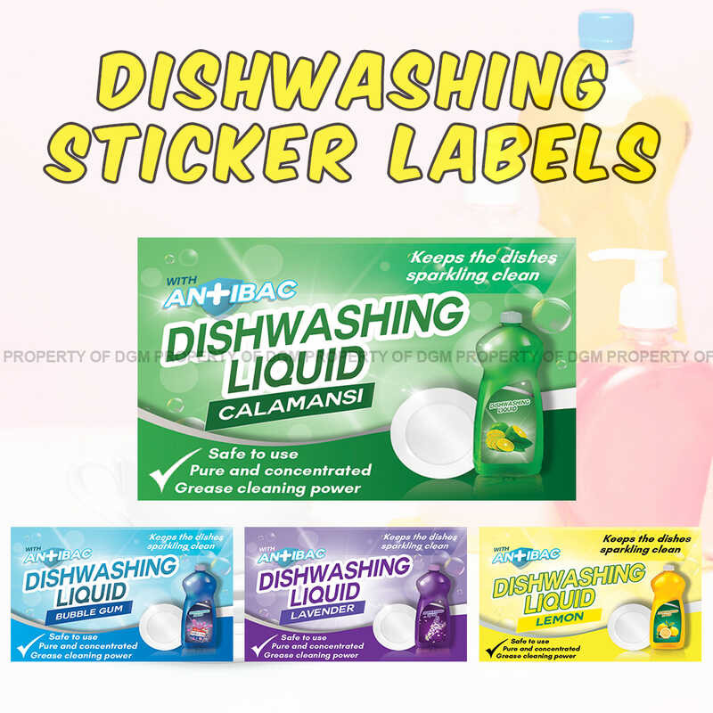 20 PCS Dishwashing Liquid Sticker Labels (Available For 500Ml, 1L, 1.5L ...