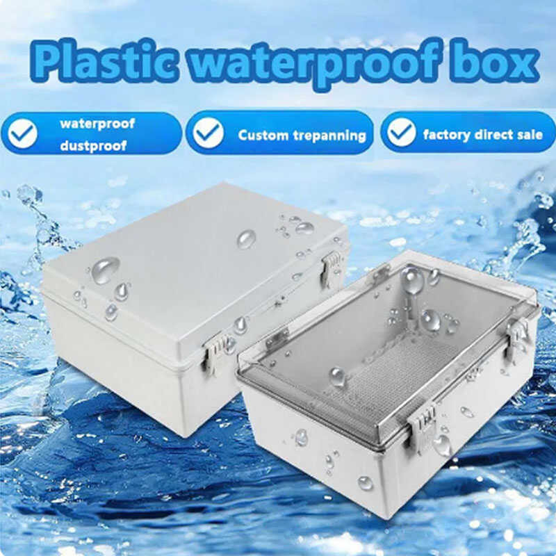 Waterproof IP66 Gray/Transparent Cover Enclosure Power Junction ABS ...