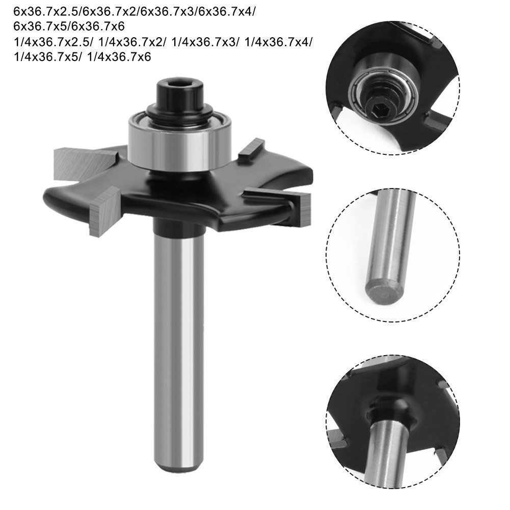 T-Type Router Bit 6MM Or 1/4 Handle Grooving Cutter Woodworking Milling ...