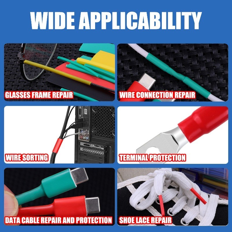 Heat Shrink Tube Kit with Glue - Polyolefin Assorted Wrapping - Wire ...