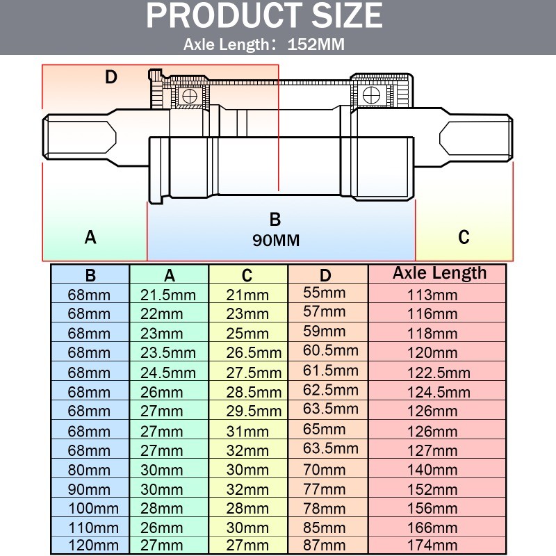 BUCKLOS Bottom Bracket Square Type CNC Bottom Bracket Bearing with BB ...