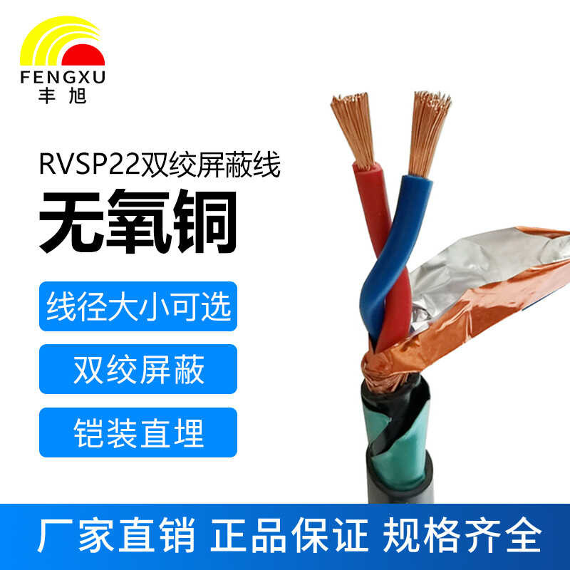 ASTP-120 twisted pair shielded steel tape armored signal cable RS-485 communication line RVSP22 ...