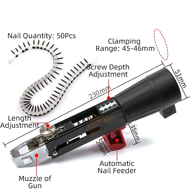 Electric Nail Feeder Chain nail gun Pneumatic Nailer Accessories Chain ...