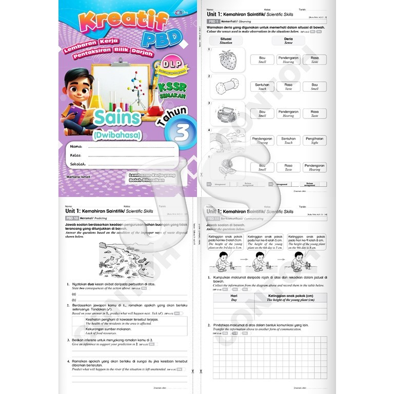 CREATIVE PBD YEAR 1 2 3 WORKSHEETS FOR TRANSLUCTION THINGS KSSR REVIEW ...
