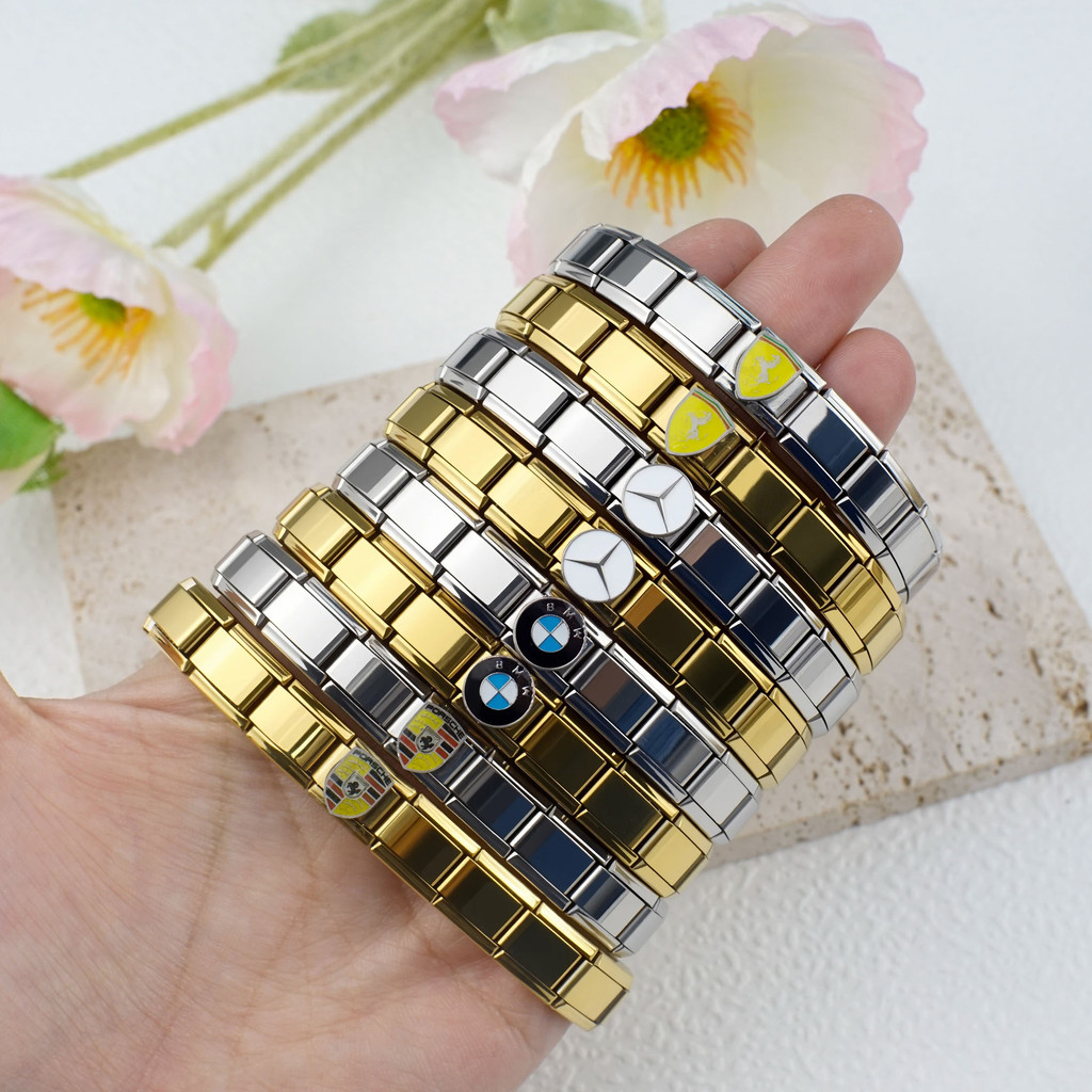 Italian Modular Bracelet Car Logo Bracelet DIY Stretch Bracelet Strap ...