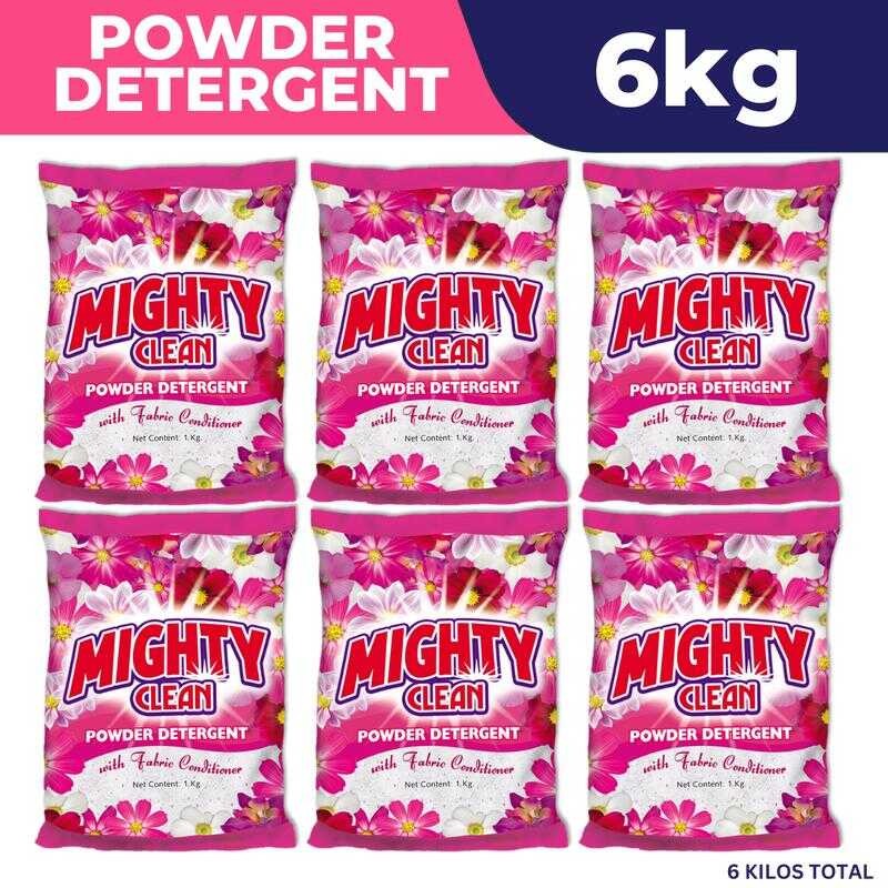 Mighty Clean Detergent Powder Floral Blossom - (Pink) SET 6 Kilos (1 ...