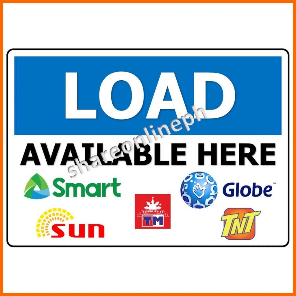 Laminated Signages Load Sim Available Here Sticker Signage PVC Sign ...