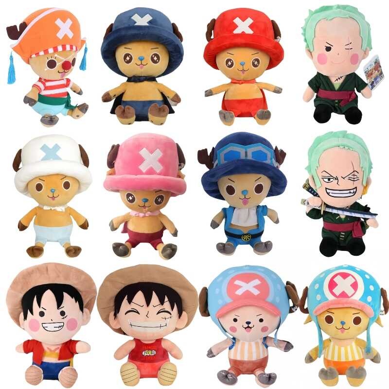 Genuine ☆ 30Cm One Piece Anime Plush Dolls Chopper Luffy Roronoa Zoro ...