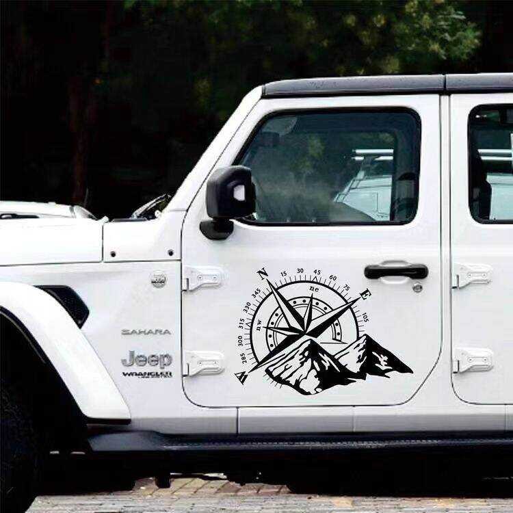 LY (1Pcs) Hood Badge, Mountain Navigation Car Sticker, Compass Door ...