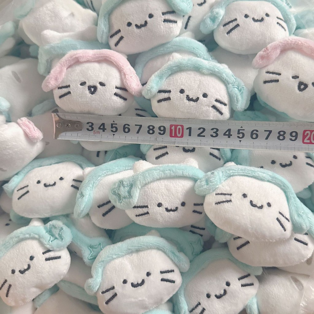Cute Headphone Cat Cartoon Healing Plush Bag Charm Pendant | Shopee ...