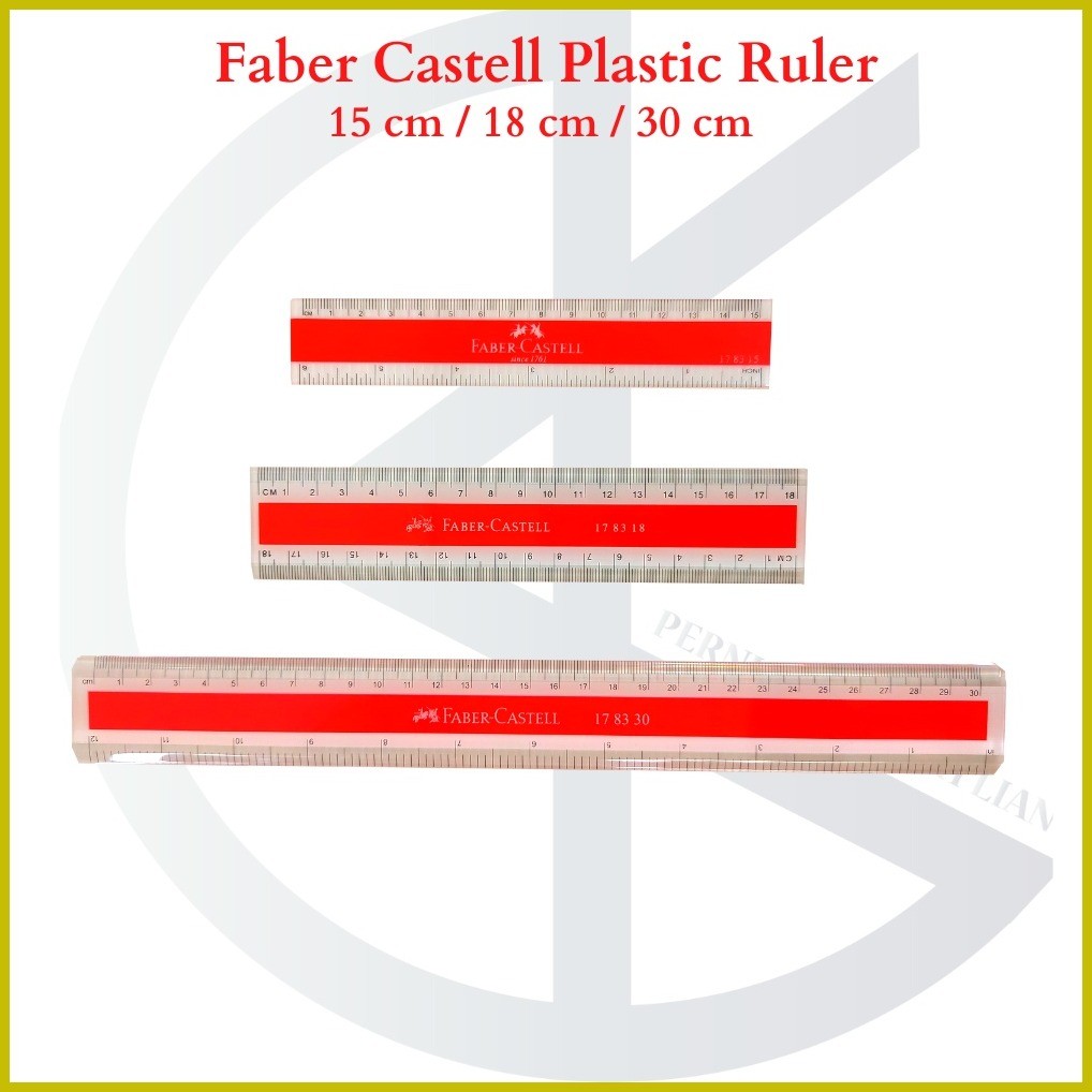 Faber Castell Plastic Ruler Rulers / Faber Castell Pembaris 15 cm / 18 cm / 30 cm | Shopee ...