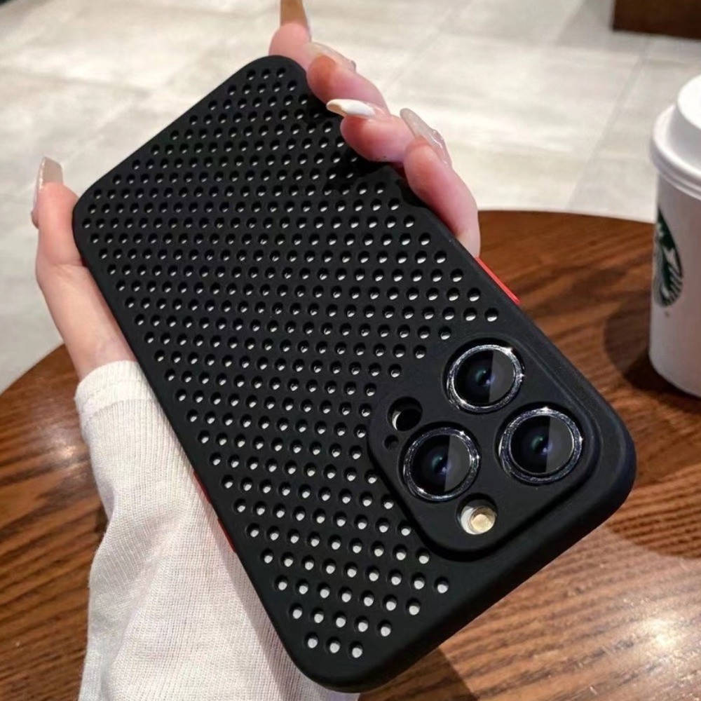 Solid Color Mesh Breathable Heat Dissipation Silicone Phone Case ...