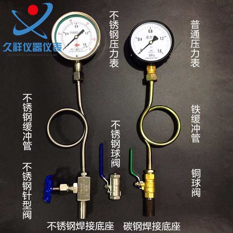 Pressure gauge complete installation accessories, stainless steel ...