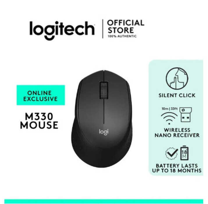 Logitech M330 Wireless Silent Mouse 1000Dpi Receiver Laptop Office ...