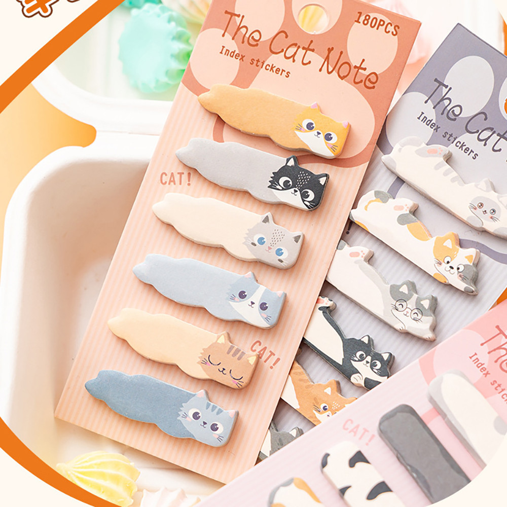 180 Sheets Cute Cat Sticky Notes Student Classified Indexing Stickers ...