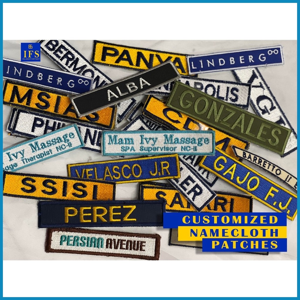 Customized / Personalized Name cloth Patches Computerized Embroidery ...
