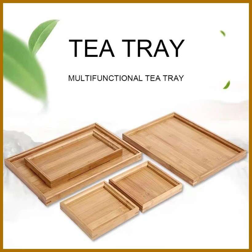 Japanese-Style Multi-Sizes Bamboo Tea Tray Wooden Breakfast Serving ...