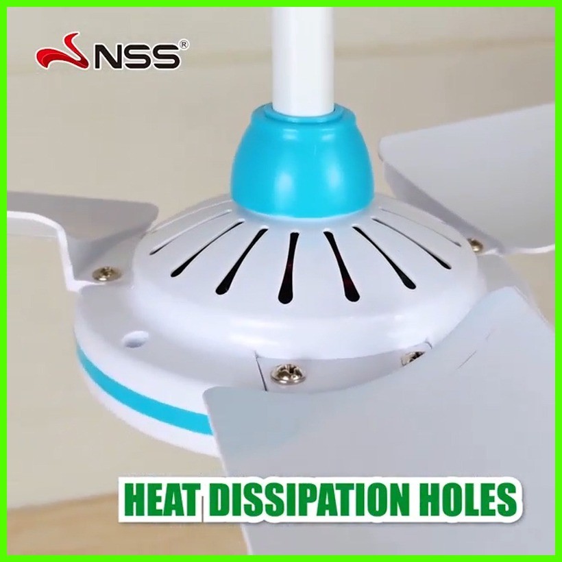 ∭ ① NSS solar DC 12v ceiling fan 15W 250mm to 12W 700mm 3-blade ceiling ...
